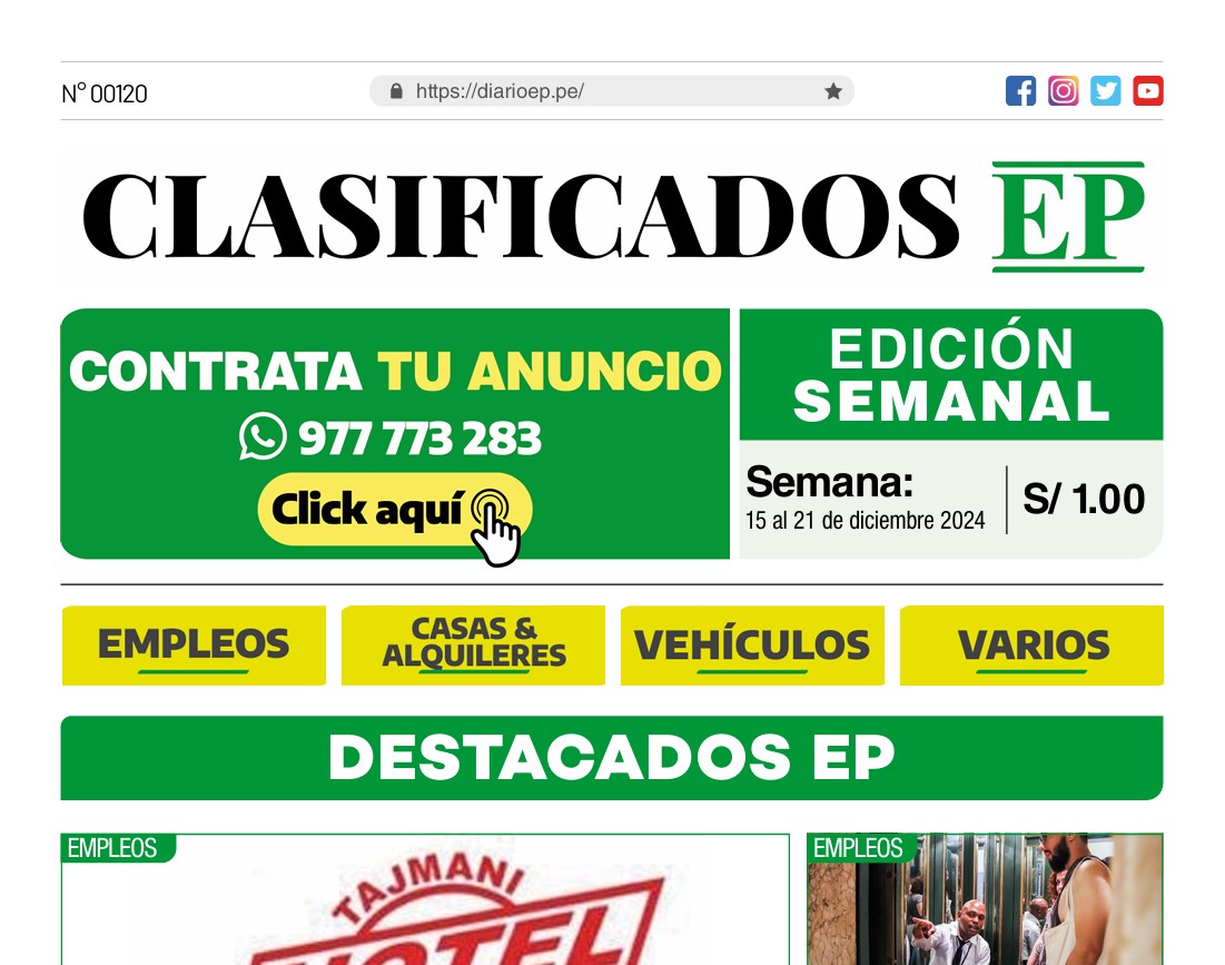 Clasificados 15-12-2024 - Edición Impresa